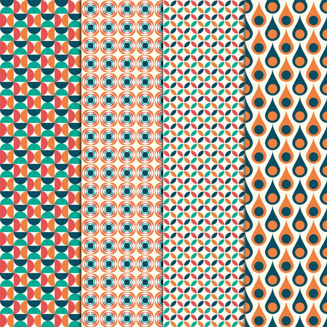 Retro Patterns 60's/70's Patterns 20 Digital Papers - Etsy