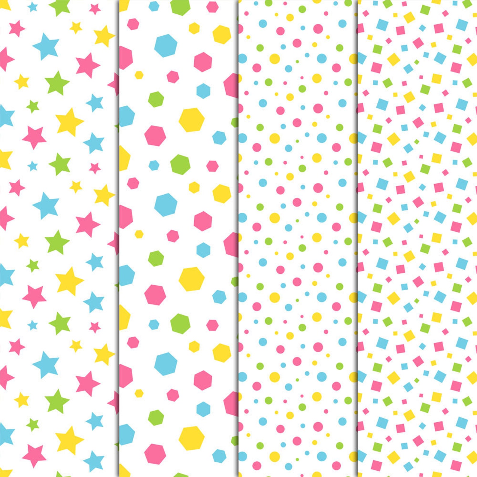 Colorful Confetti Patterns 12 Digital Papers 12x12 | Etsy