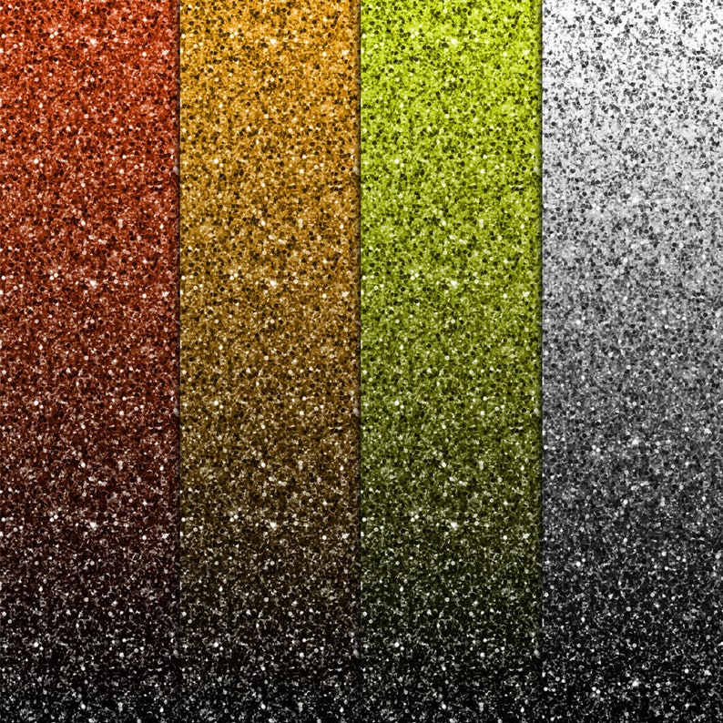 Black Ombre Glitter Digital Papers Colorful Papers Gradient - Etsy