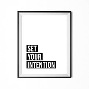 Set Your Intention, Printable Art, Quote, Inspirational Typography ...