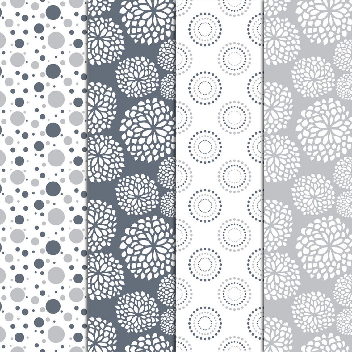 Gray/grey Patterns 20 Digital Papers 12x12 PAT File - Etsy
