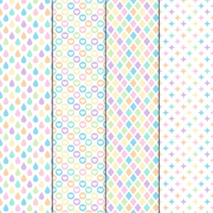 Pretty Pastel Patterns, 20 Digital Papers (12“x12“), Pattern File PAT ...