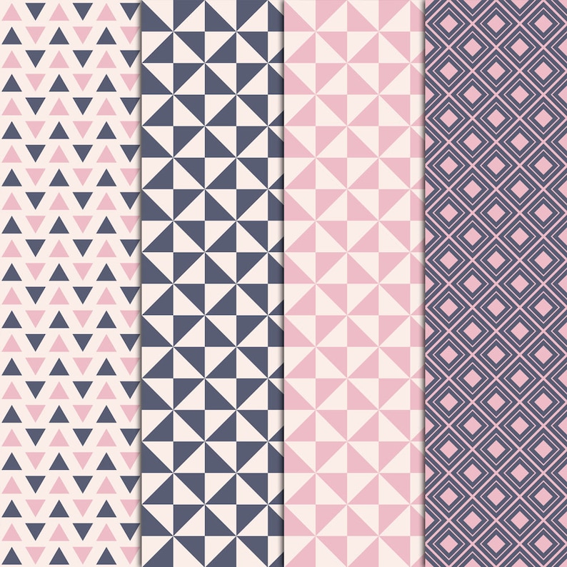 Purple And Pink Patterns 20 Digital Papers 12x12 | Etsy