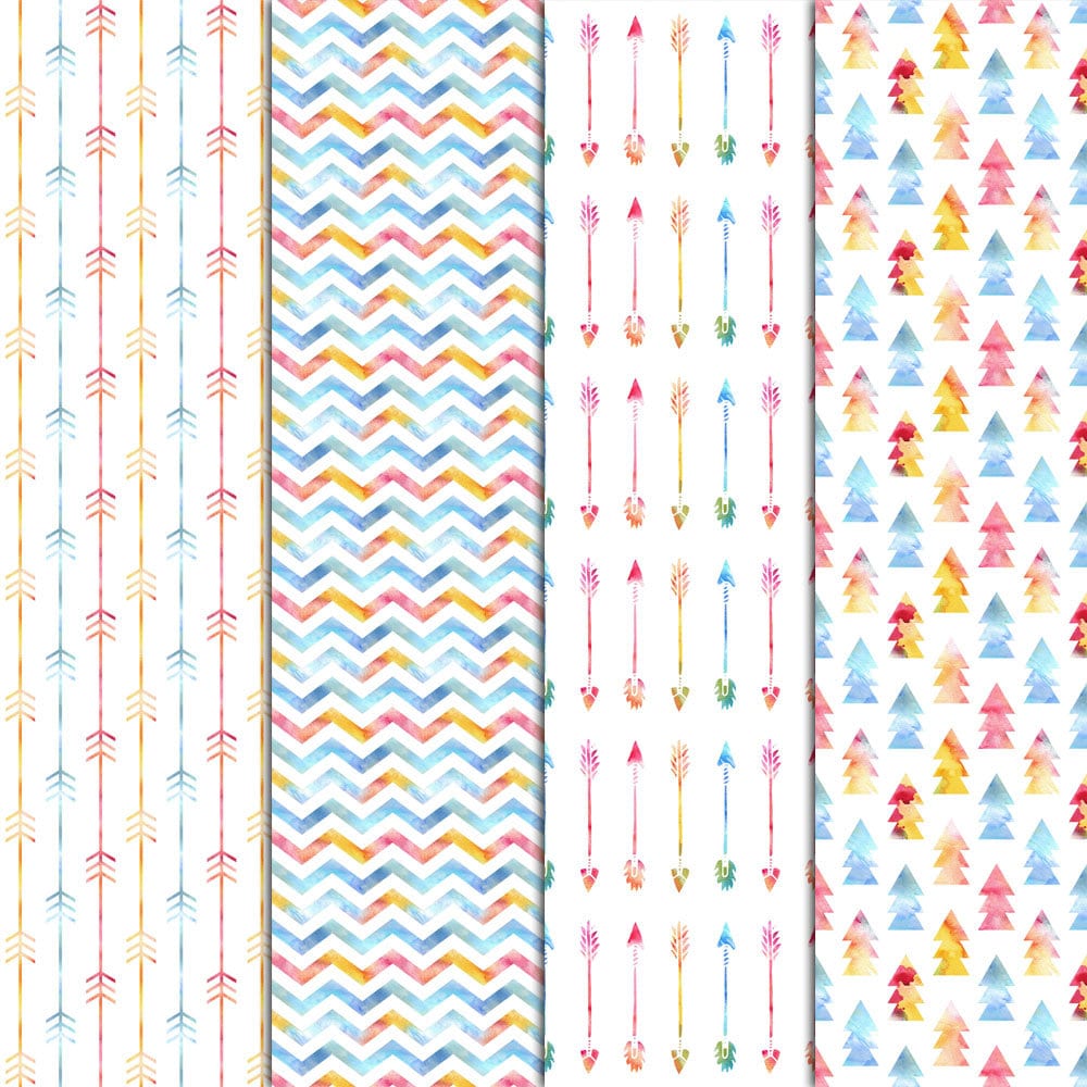 Watercolor Arrows Patterns 12 Digital Papers 12x12 - Etsy