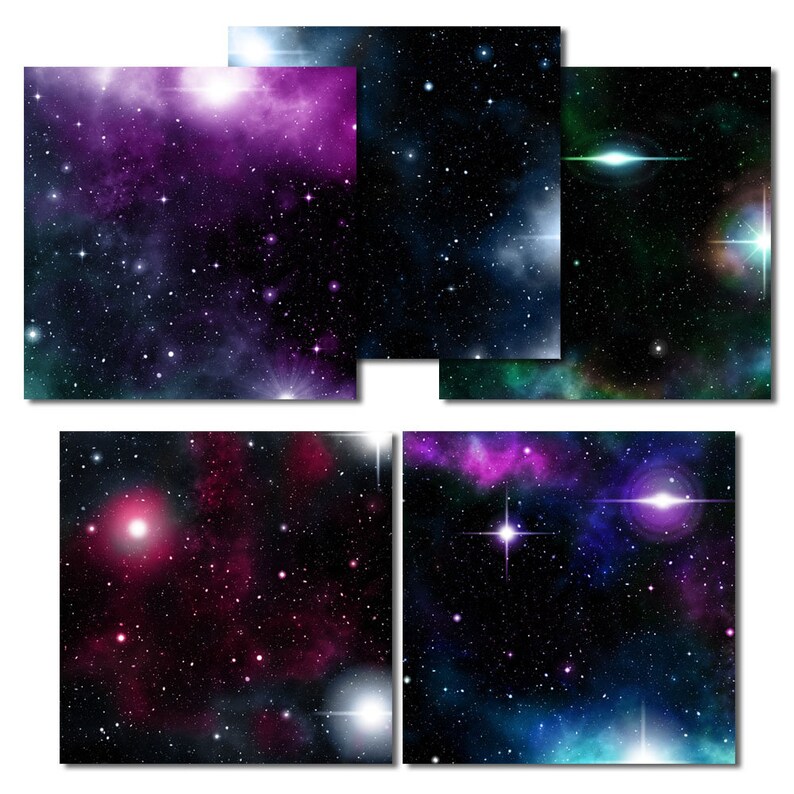 Night Sky Digital Papers Galaxy Background Space Universe - Etsy