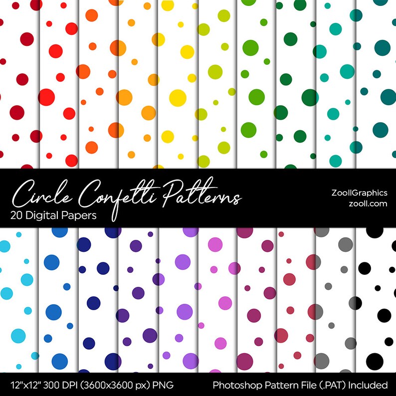 Colorful Confetti Digital Papers BUNDLE Over 130 Digital - Etsy