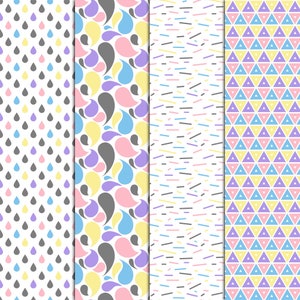 Modern Pastel Patterns, 12 Digital Papers 12“x12“, Photoshop Pattern ...