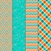 Orange and Teal Patterns, 20 Digital Papers 12x12, Pattern File .PAT ...