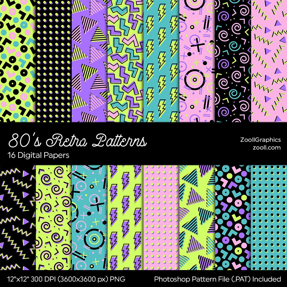 80's Retro Patterns 80's/90's Patterns 16 - Etsy