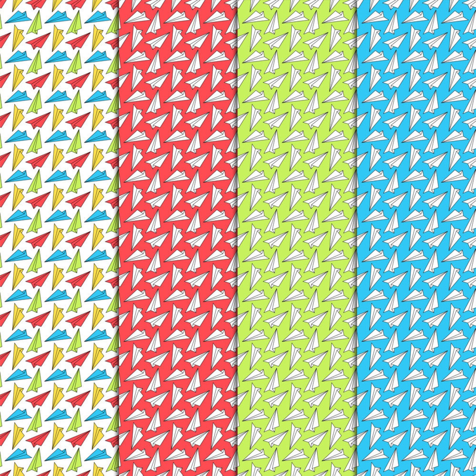 Paper Airplanes Patterns 20 Digital Papers 12x12 - Etsy