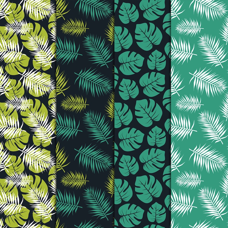 Tropical Leaves Patterns 16 Digital Papers 12x12 Photoshop - Etsy
