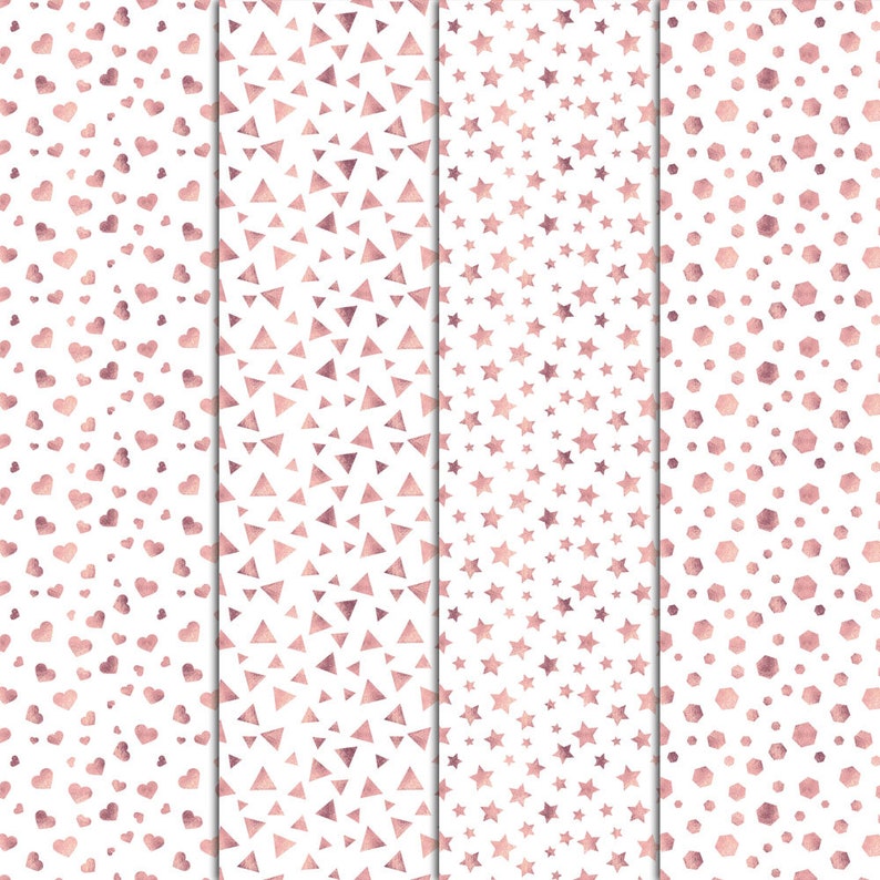 Rose Gold Confetti Patterns 12 Digital Papers 12x12 | Etsy