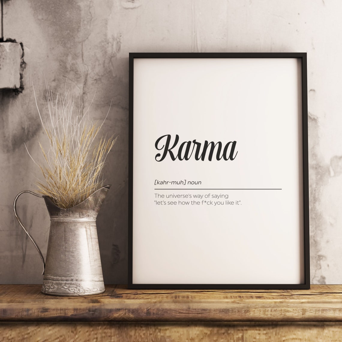 Karma Printable Art Karma Definition Funny Print - Etsy
