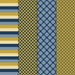 Mustard and Blue Patterns, 20 Digital Papers (12“x12“), PAT File ...