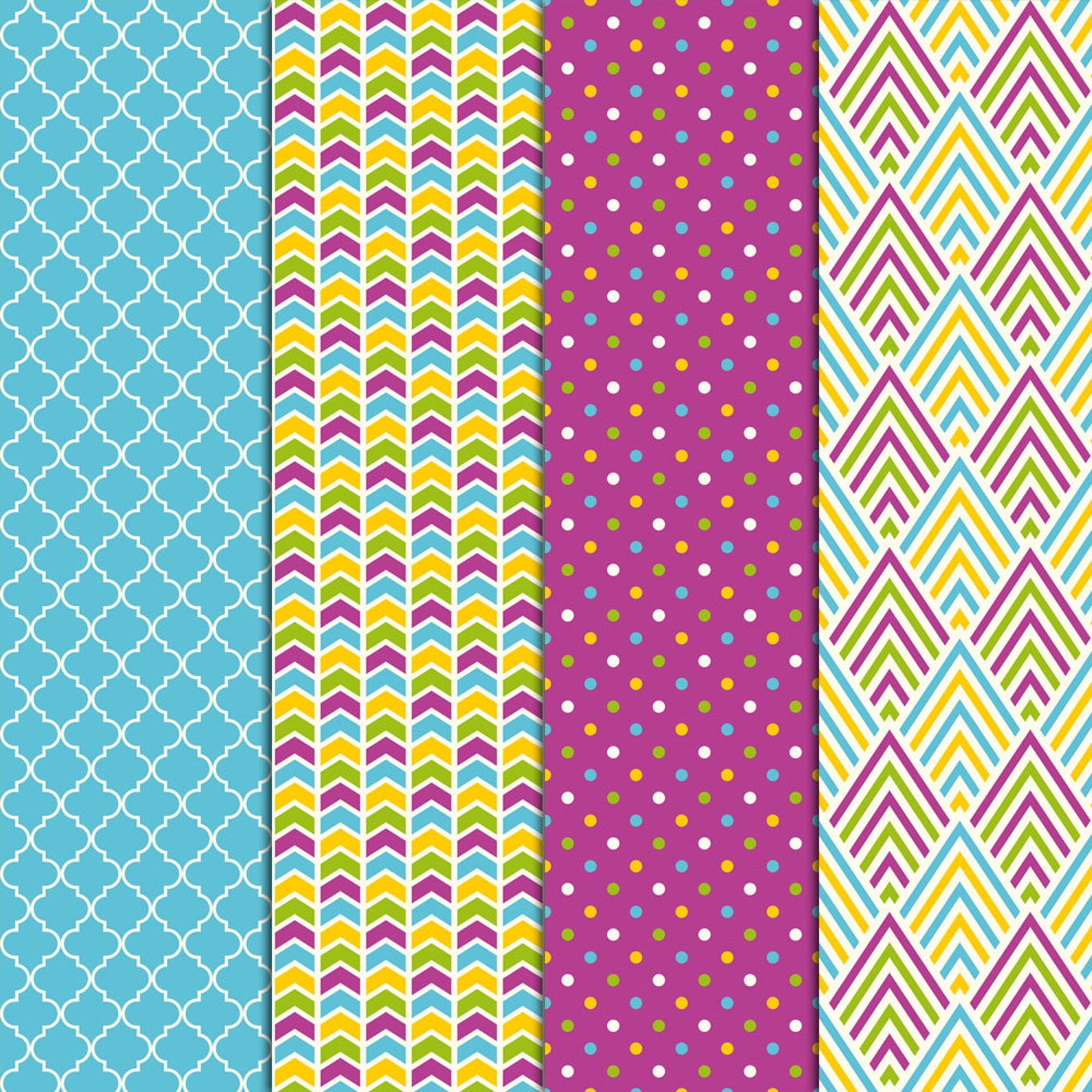 Fun and Bright Colors Patterns 20 Digital Papers 12x12 - Etsy