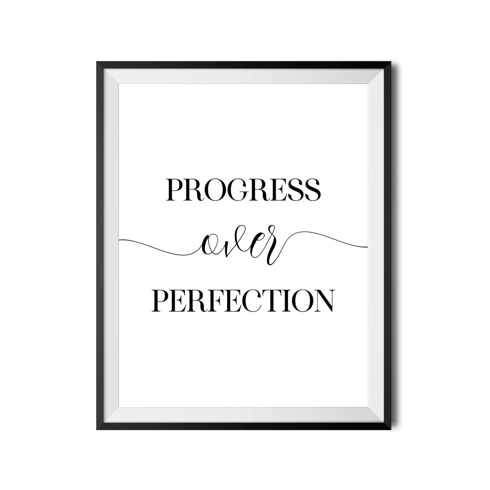 Progress Over Perfection Printable Wall Art, Uplifting Office Poster ...