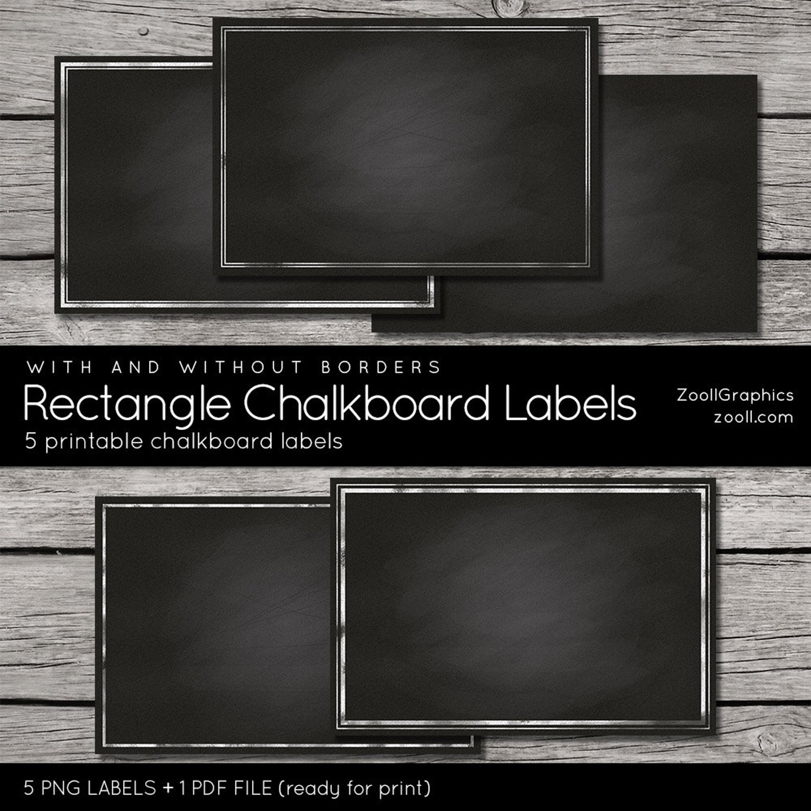 Rectangle Chalkboard Labels With and Without Borders 2x3 | Etsy