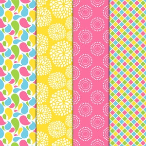 Colorful Spring Patterns, 20 Digital Papers (12“x12“), Photoshop ...