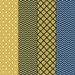 Mustard and Blue Patterns, 20 Digital Papers (12“x12“), PAT File ...