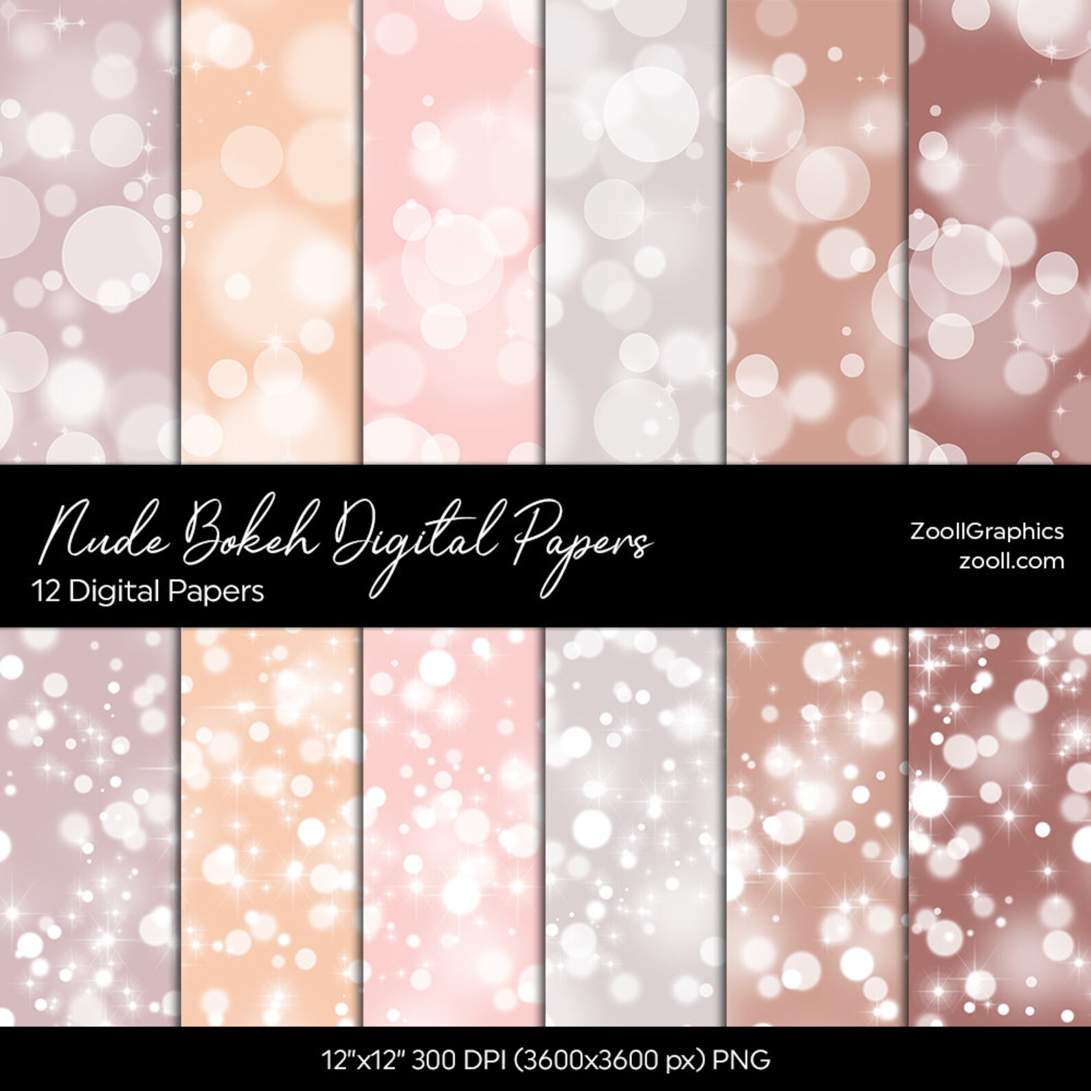 Nude Bokeh Digital Papers Scrapbooking Papers Neutral Blurry - Etsy