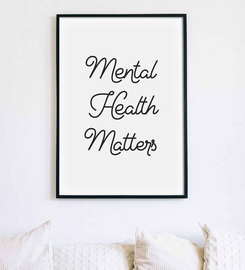 Mental Health Matters Printable Wall Art Self Love Poster | Etsy