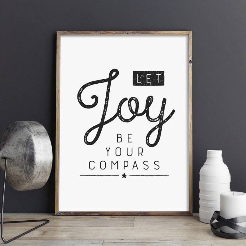 Let Joy Be Your Compass Printable Art Inspirational Quote Etsy