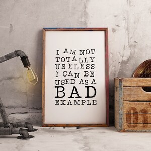 Funny Print, I Am Not Totally Useless. I Can Be Used as A Bad Example ...