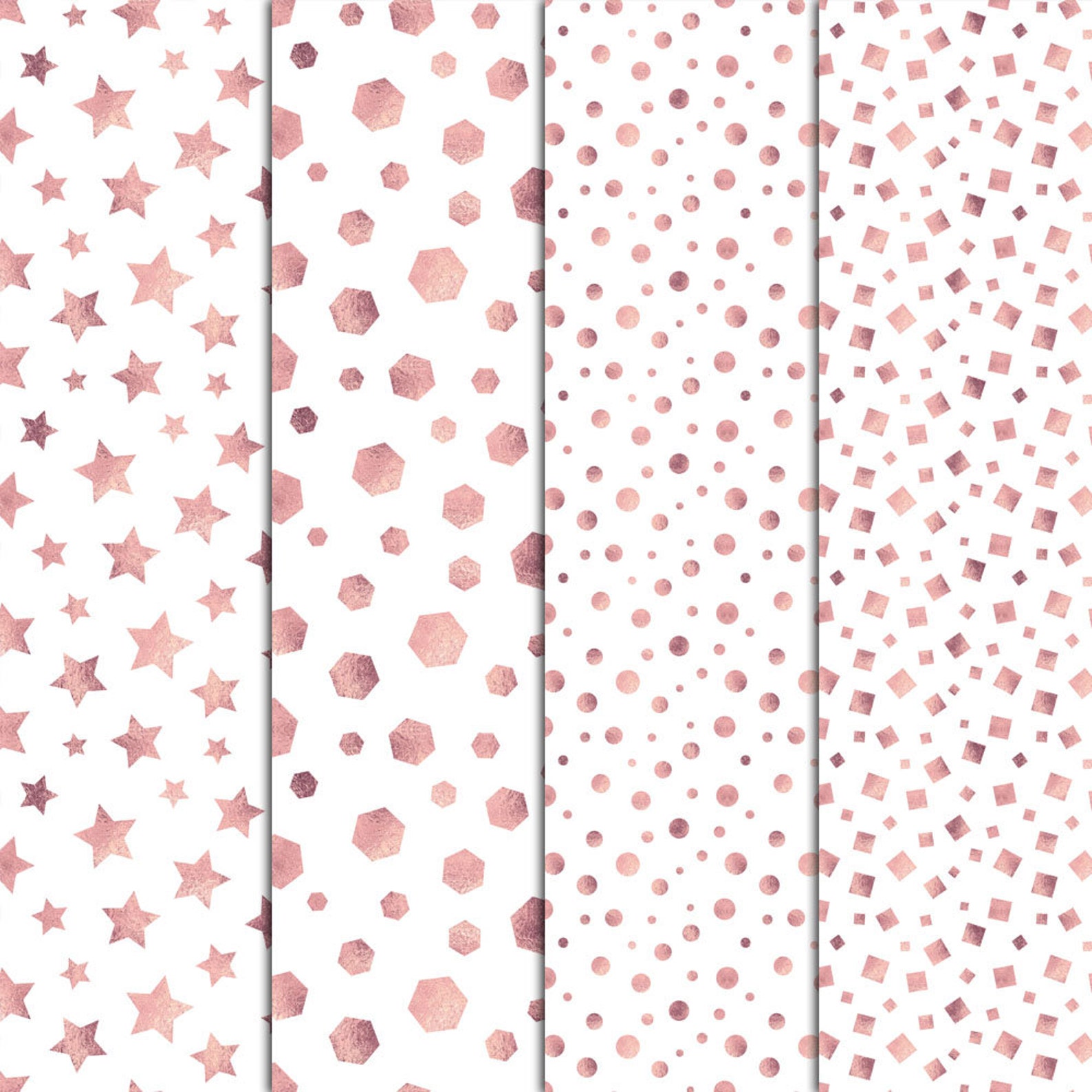 Rose Gold Confetti Patterns 12 Digital Papers 12x12 | Etsy