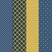 Mustard and Blue Patterns, 20 Digital Papers (12“x12“), PAT File ...