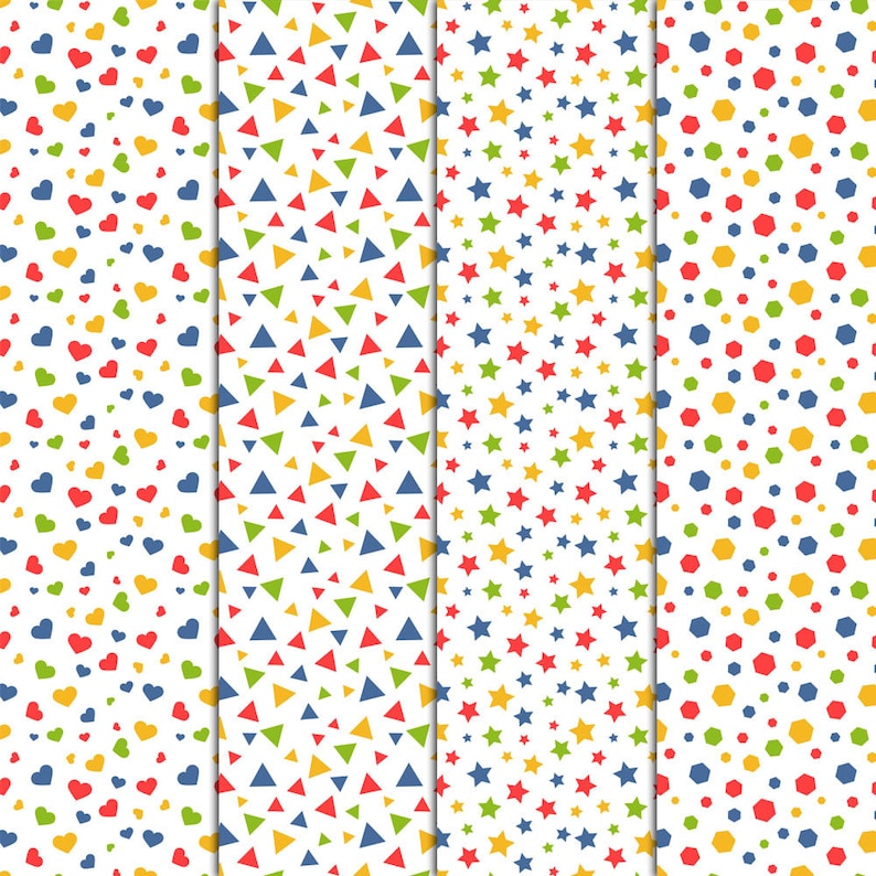 Colorful Confetti Patterns 12 Digital Papers 12x12 | Etsy
