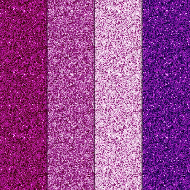 Glitter Texture Digital Papers – Pink, Purple, Blue & Turquoise, 12 ...