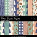 Forest Digital Papers Blue, Turquoise & Peach, 16 Digital Papers 12x12 ...