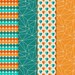 Orange and Teal Patterns, 20 Digital Papers 12x12, Pattern File .PAT ...