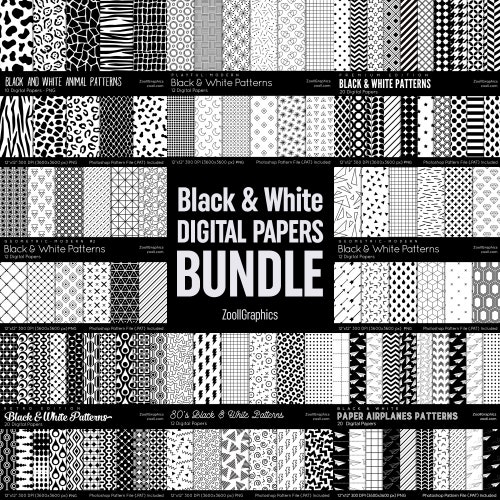Black and White Digital Paper Background Scrapbook Papers - Etsy
