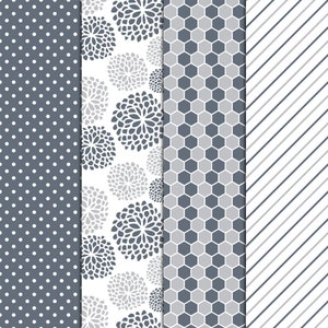 Gray/grey Patterns, 20 Digital Papers (12“x12“), PAT File Included ...