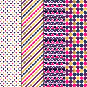 Purple Blue Pink & Gold Patterns 20 Digital Papers 12x12 - Etsy
