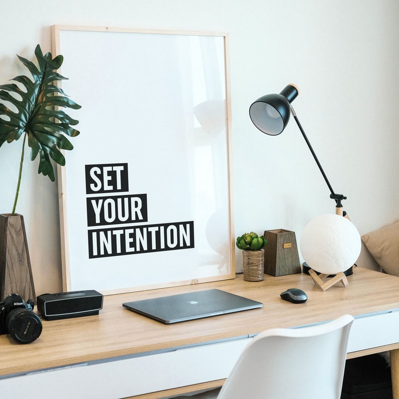 Set Your Intention Printable Art Quote Inspirational - Etsy