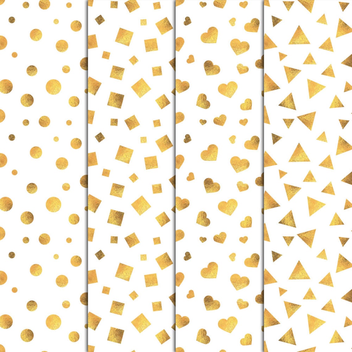 Gold Confetti Patterns 12 Digital Papers 12x12 Birthday - Etsy