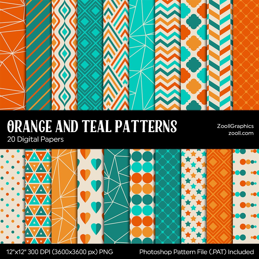 Orange And Teal Pattern