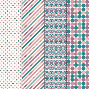 Purple, Teal & Rose Gold Patterns, 20 Digital Papers 12x12, Photoshop ...