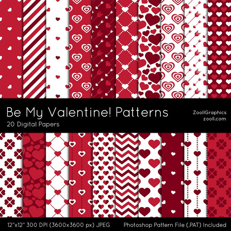 Be My Valentine BUNDLE Over 150 Digital Papers - Etsy