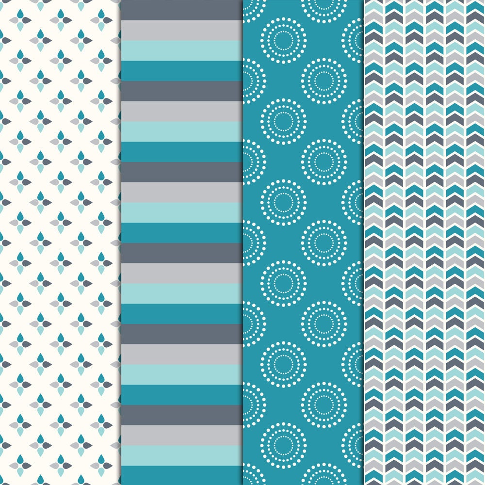 Blue And Gray/Grey Patterns Digital Paper 20 Digital Papers | Etsy