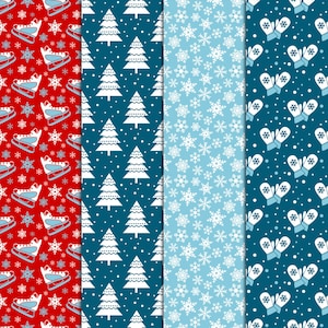 Winter Patterns, Digital Paper, 16 Digital Papers (12“x12“), Photoshop ...