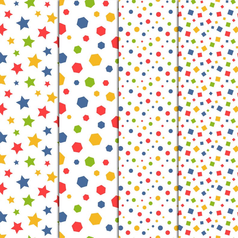Colorful Confetti Patterns 12 Digital Papers 12x12 - Etsy