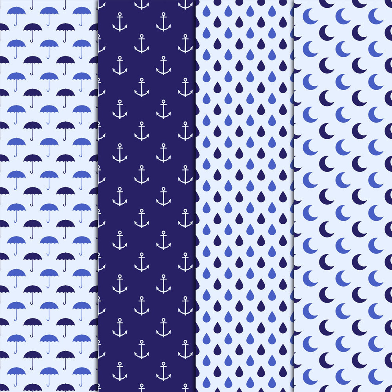 Everything Blue Patterns 20 Digital Papers 12x12 Photoshop - Etsy