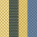 Mustard and Blue Patterns, 20 Digital Papers (12“x12“), PAT File ...