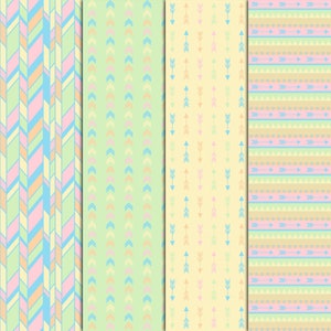 Bohemian Tribal-pastel Edition, 12 Digital Papers (12“x12“), PAT File ...