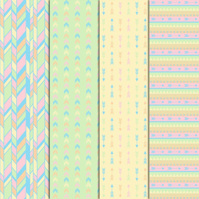 Bohemian Tribal-pastel Edition 12 Digital Papers 12x12 | Etsy