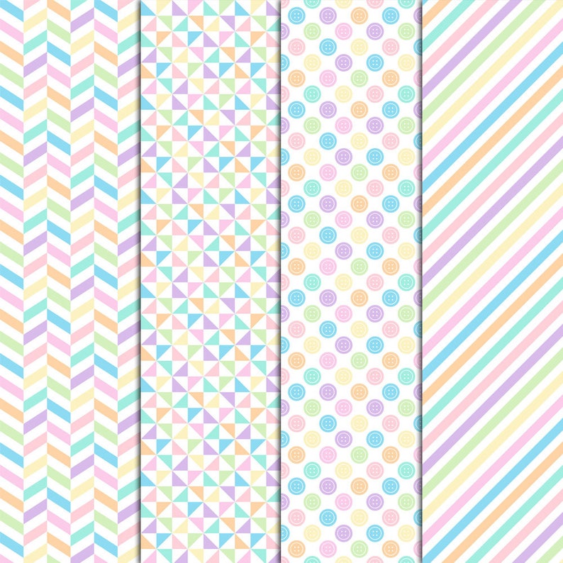 Pretty Pastel Patterns 20 Digital Papers 12x12 Photoshop - Etsy
