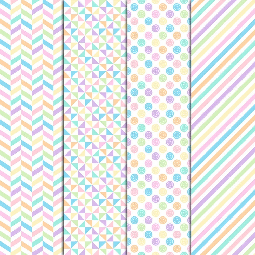Pretty Pastel Patterns 20 Digital Papers 12x12 Photoshop - Etsy